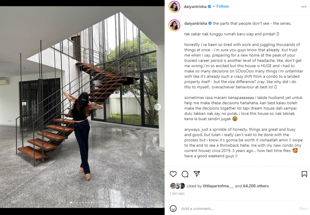 Kongsi Perkembangan Rumah Baru, Daiyan Trisha Akui Banyak Cabaran Perlu ...