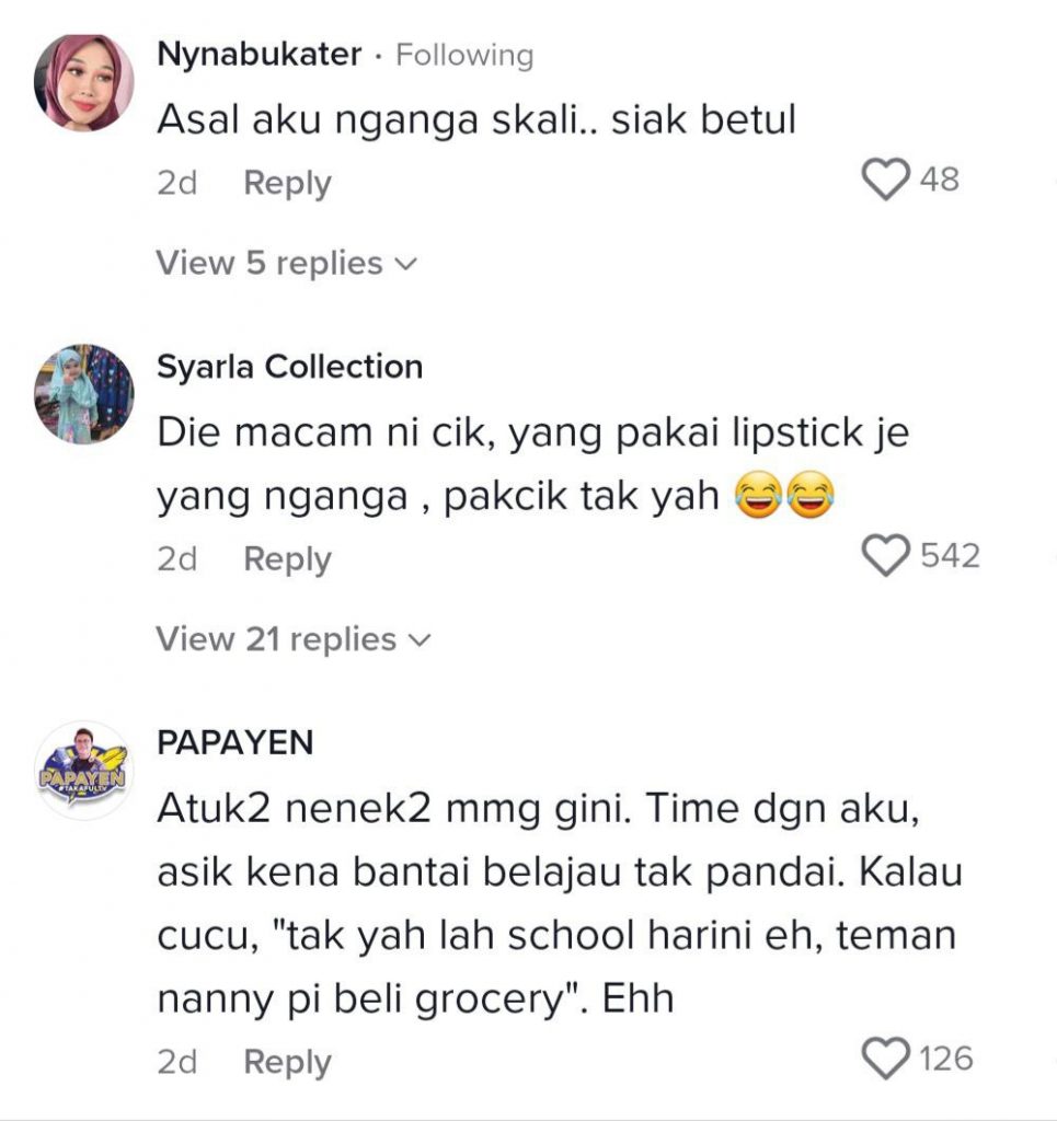 Pakaikan Cucu Lipstick Gelagat Atuk Siap Nganga Mulut Buat Ramai Terhibur 